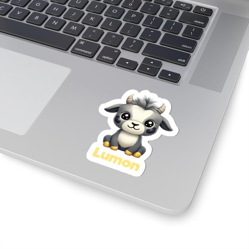 Cute Lumon Goat Sticker Laptop Decor, Customizable Gift Tags, Fun Kids ...