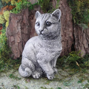 Detailed Grey Tone Cat Statue for Cat Memorial Statue or a Gift for a ...