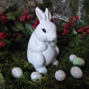 White Rabbit, White Bunny, Rabbit Garden Statue, Rabbit Lover Gift ...