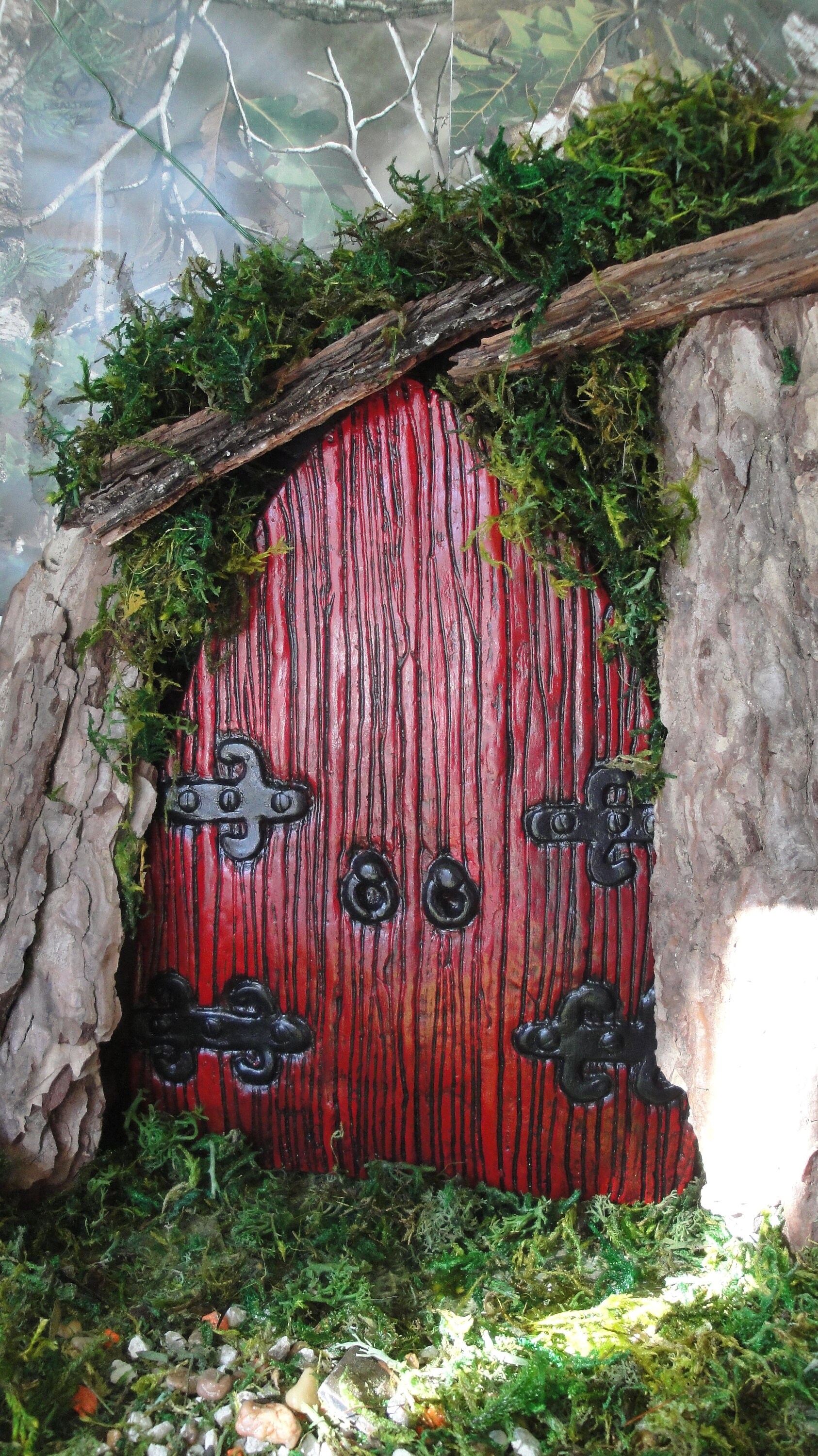 Garden Large Red Fairy Door Set, Large Red Medieval Fairy Door ...