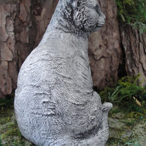 Detailed Grey Tone Cat Statue for Cat Memorial Statue or a Gift for a ...