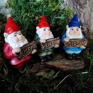 Small Garden Gnome for Miniature Gardens for Sale, Hand Casted Concrete ...