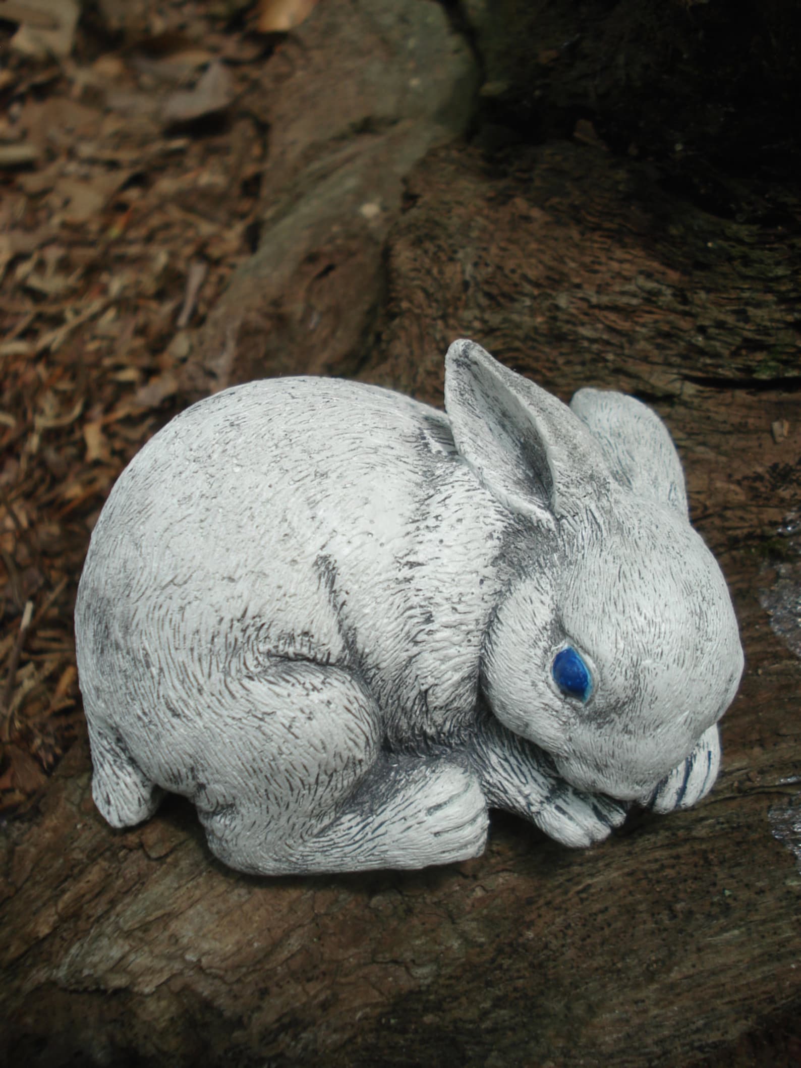 Rabbit Garden Statue, Fairy Garden, Rabbit Lover Gift, Rabbit Cake ...