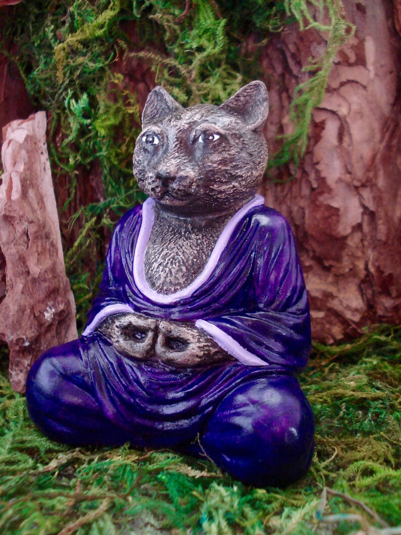 Cat Buddha Zen Buddha Garden Buddha sculpture Zen garden | Etsy