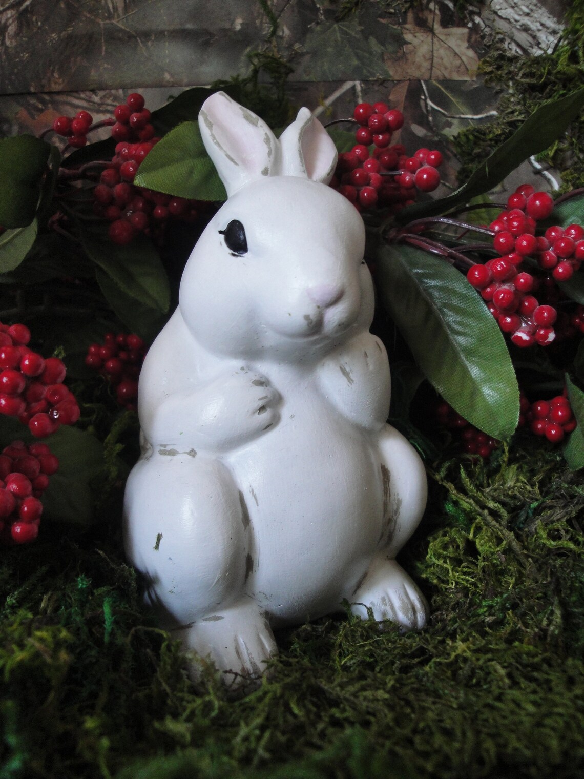 White Rabbit White Bunny Rabbit Garden Statue Rabbit Lover - Etsy