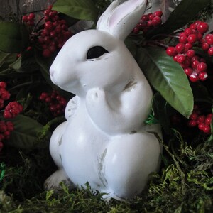 White Rabbit, White Bunny, Rabbit Garden Statue, Rabbit Lover Gift ...