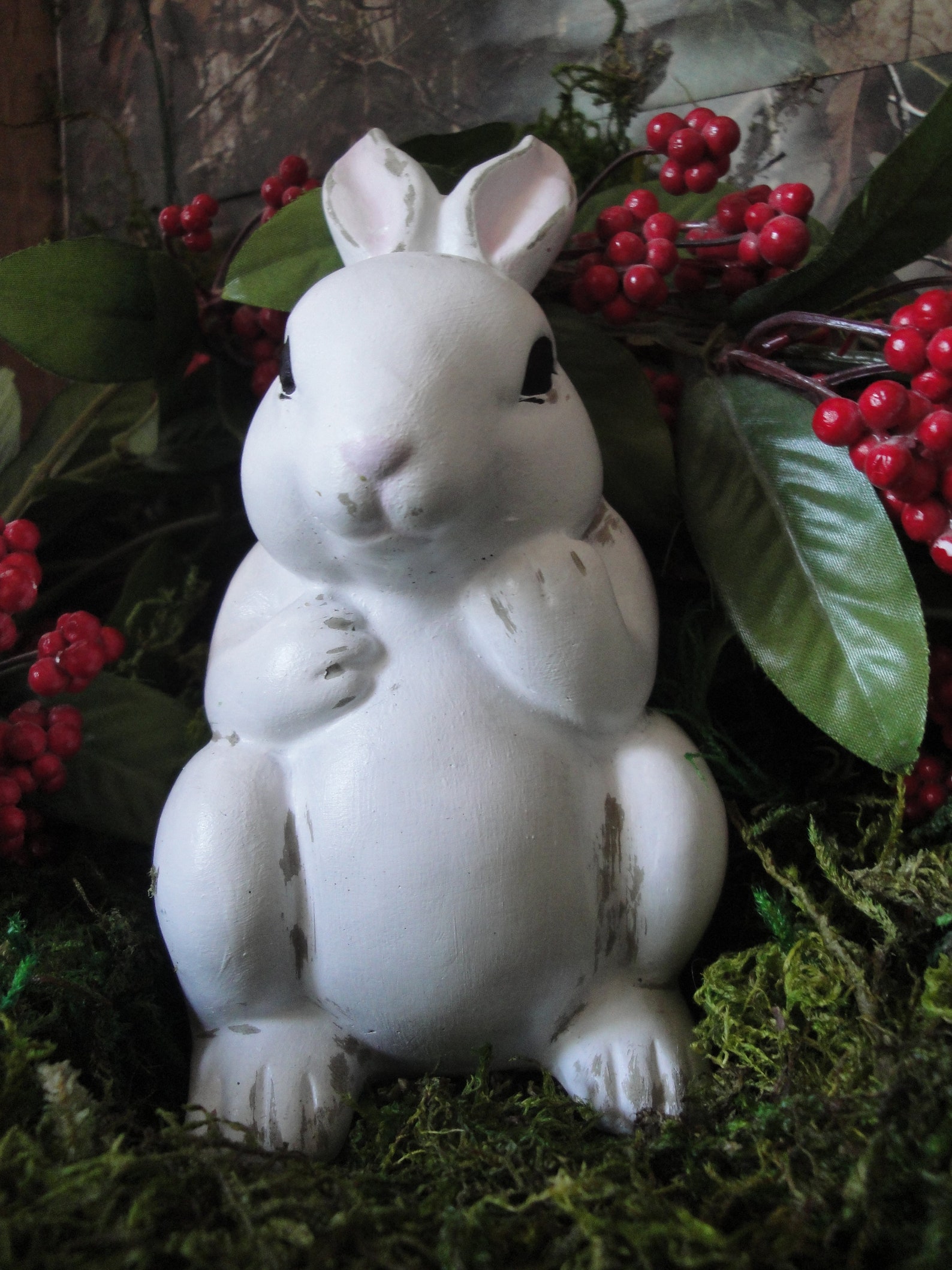 White Rabbit White Bunny Rabbit Garden Statue Rabbit Lover - Etsy
