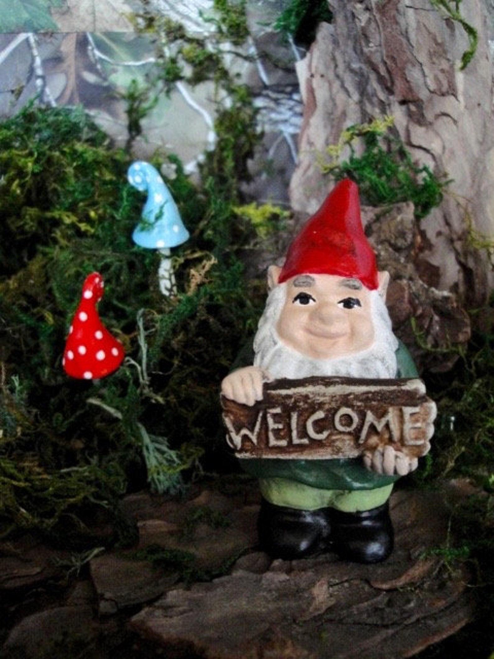 Small Garden Gnome for Miniature Gardens for Sale Hand casted | Etsy