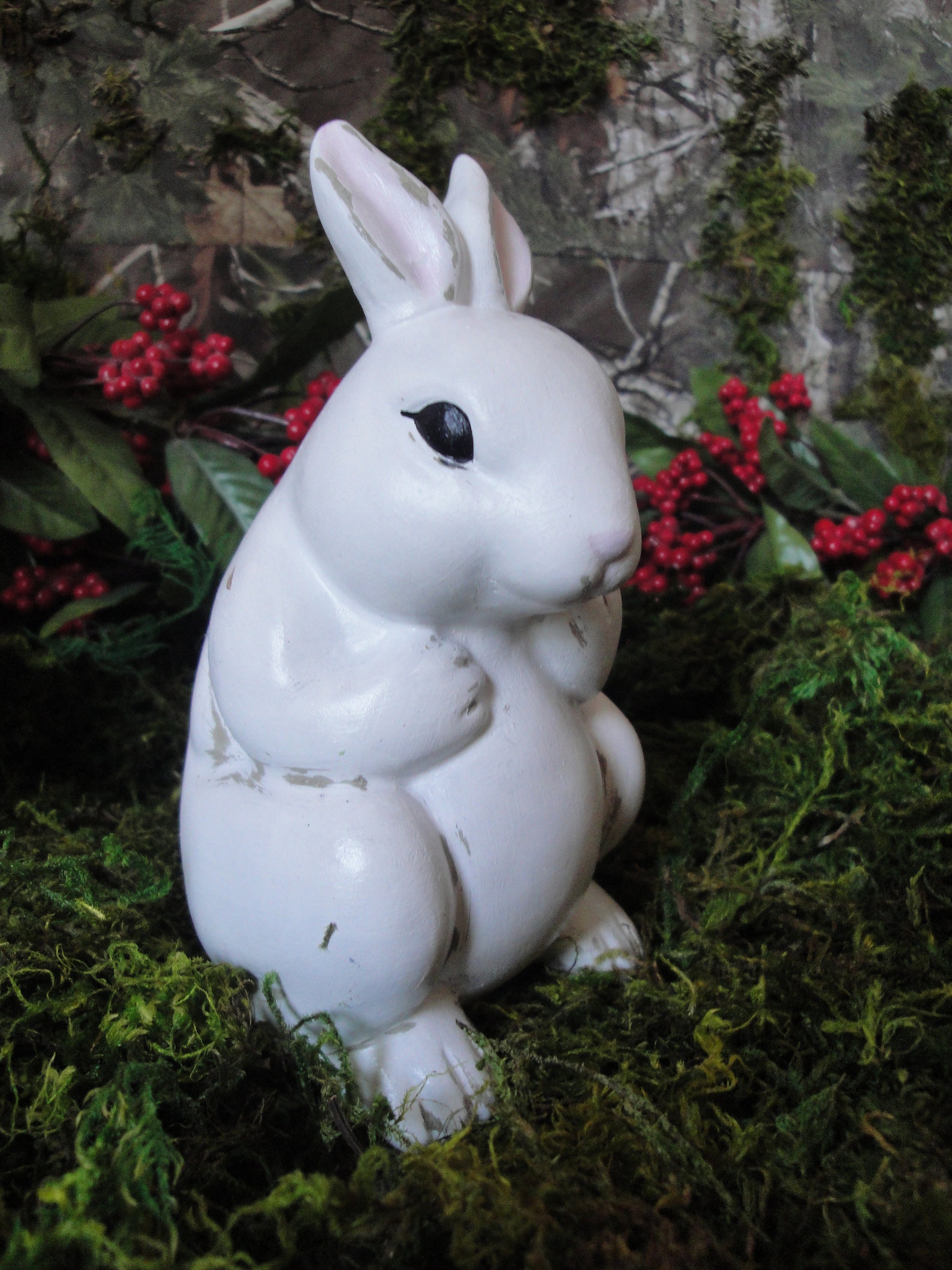 White Rabbit White Bunny Rabbit Garden Statue Rabbit Lover - Etsy