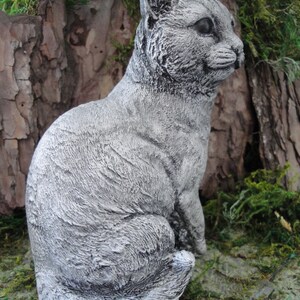Detailed Grey Tone Cat Statue for Cat Memorial Statue or a Gift for a ...