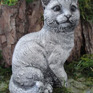 Detailed Grey Tone Cat Statue for Cat Memorial Statue or a Gift for a ...