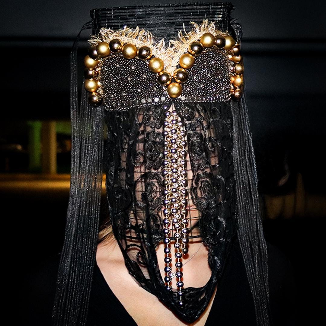 Handmade Black Theatrical Mask Avant-garde Performance / Masquerade ...