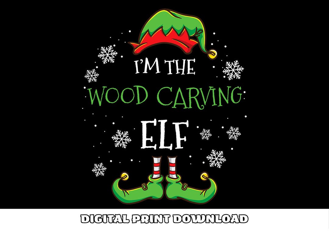 File PNG the Wood Carving Elf – Merry Carpenter Holiday Digital Art - Etsy