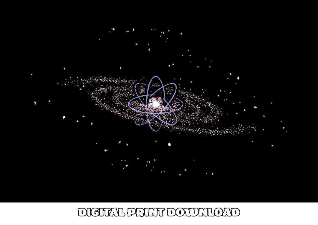 File PNG Atom Galaxy Structure PNG | Scientific Space T-shirt Design ...
