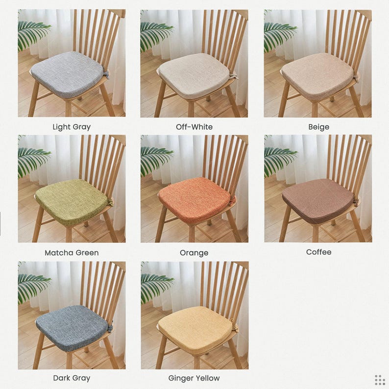 U Shaped Chair Cushion, Linen Blend Seat Pad, High Density Foam Dining ...