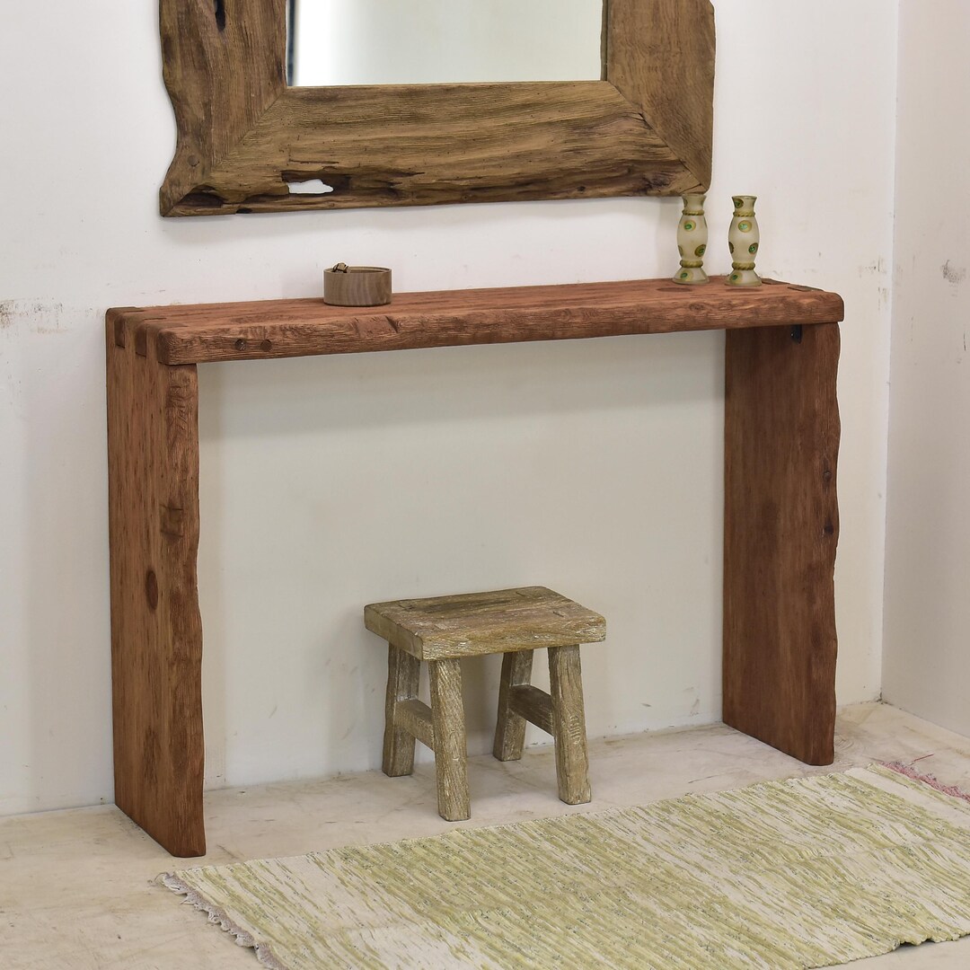Handmade Recycled Wood Console Table, Rustic Hallway Entrance Table ...