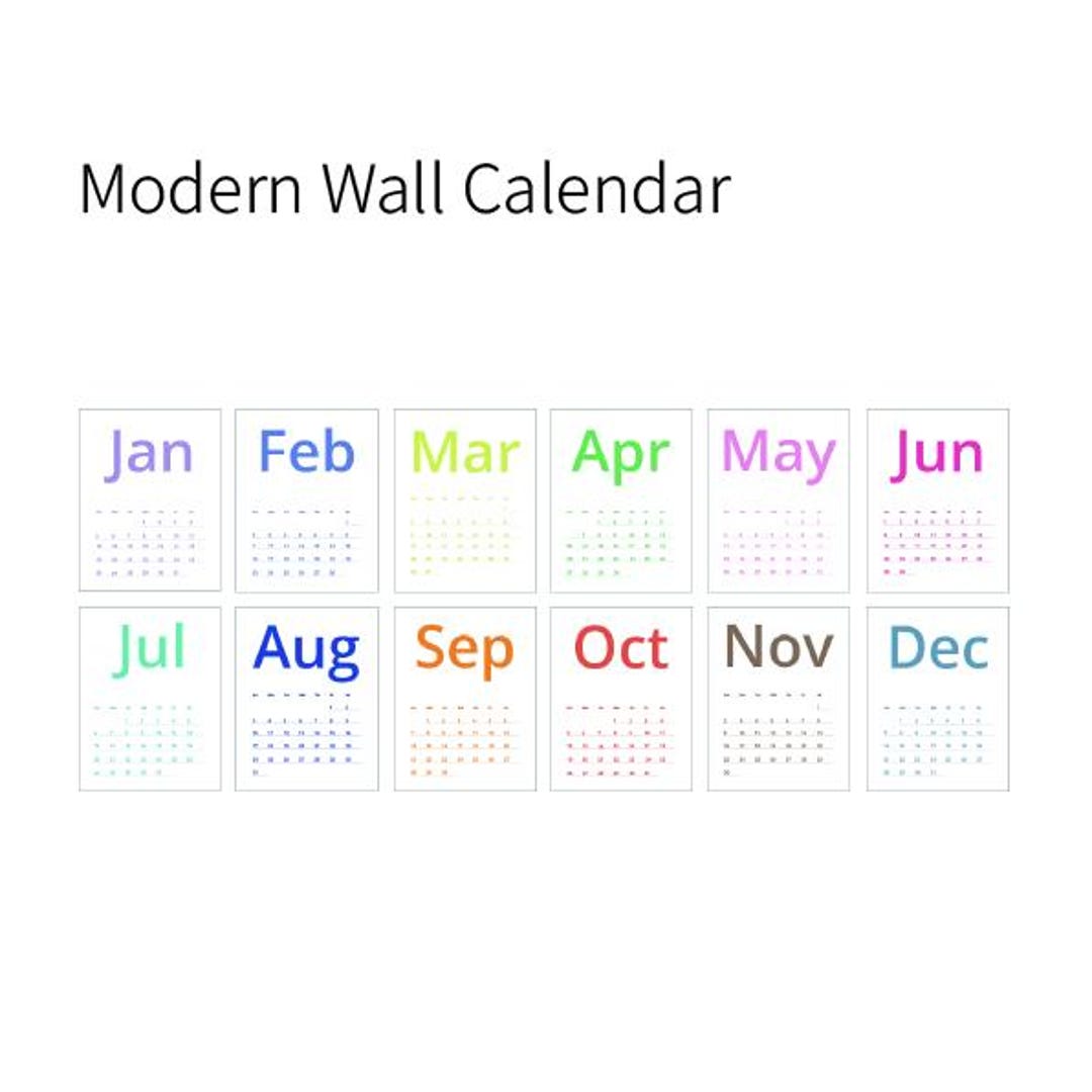 JJ Color Alphabet Monthly Wall & Planner Calendar (digital Download) - Etsy