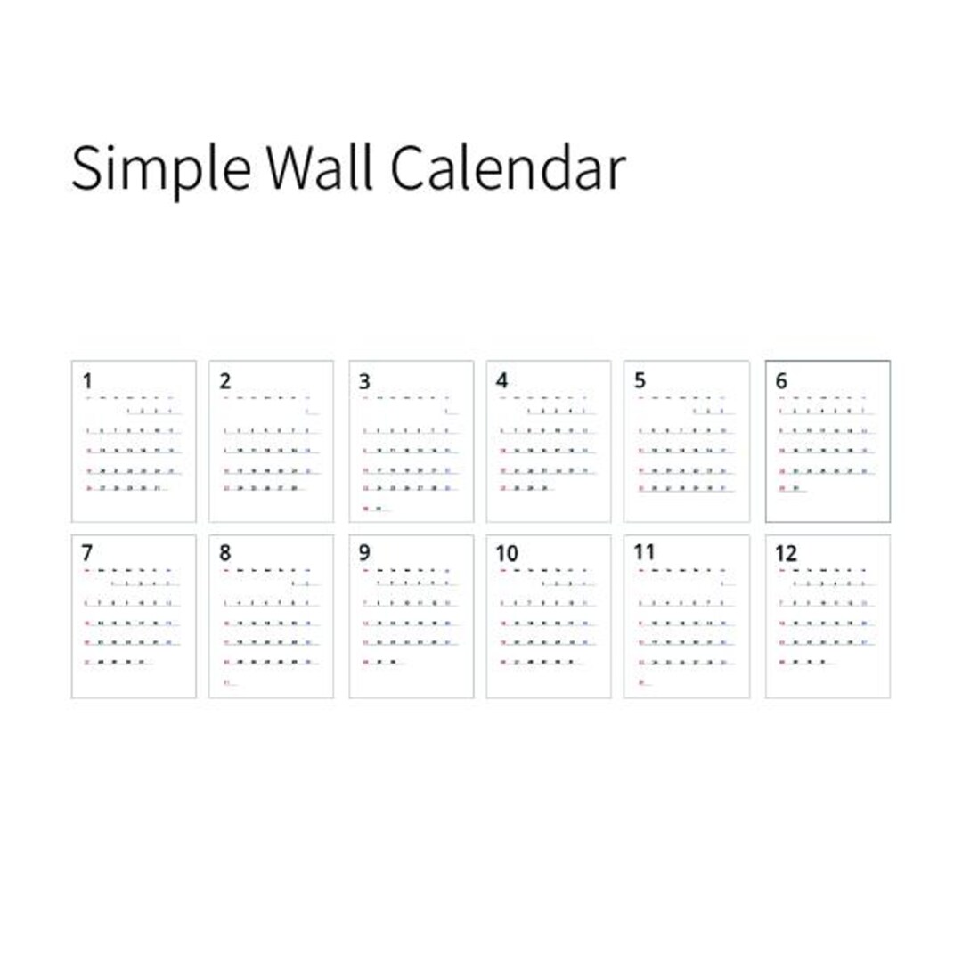 JJ Number(small) Monthly Wall & Planner Calendar (digital Download) - Etsy