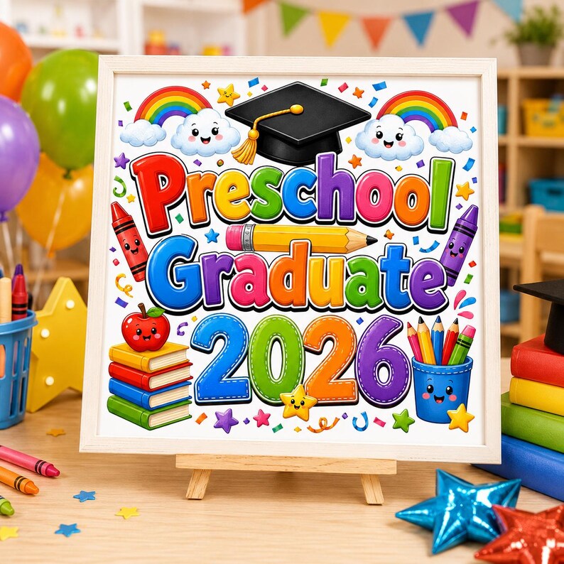 Preschool Graduate 2026 PNG, Pre-k Graduation Shirt Design (digital ...