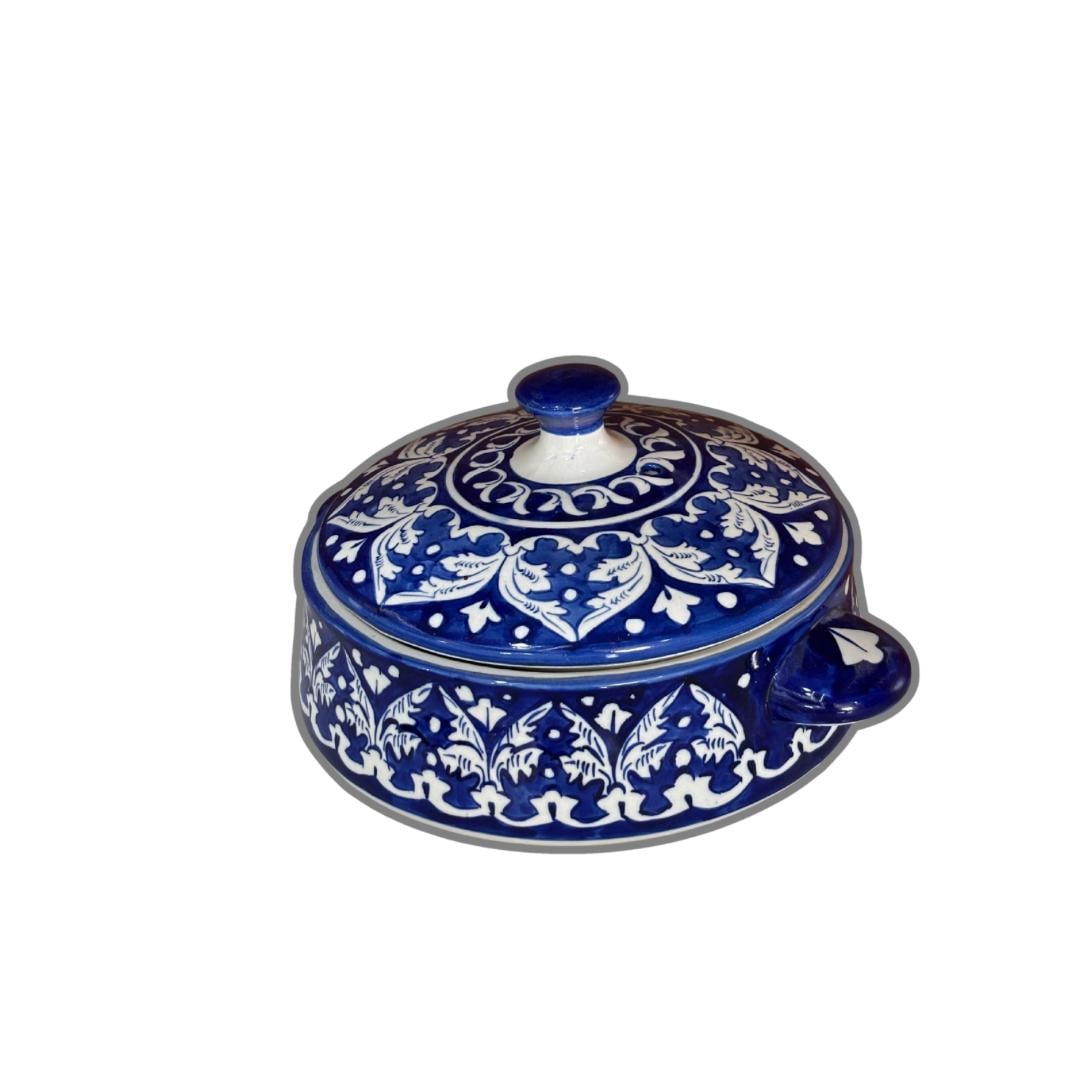 Handcrafted Multani Blue Pottery Casserole Dish: Traditional Ceramic ...