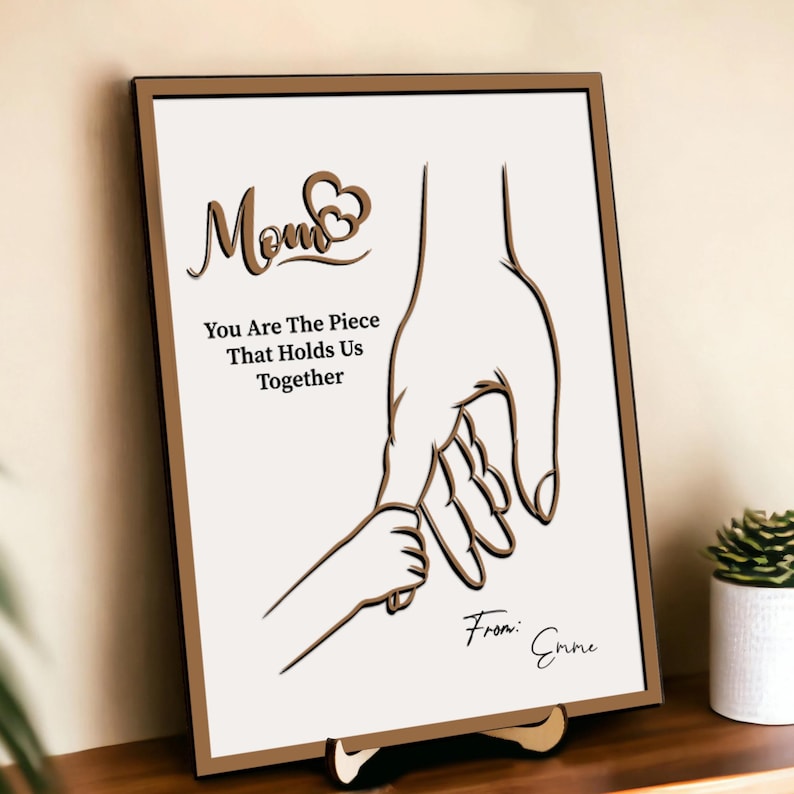 Personalized Mom and Baby Hands SVG: Laser Cut Family Sign (digital ...