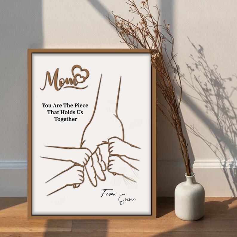 Personalized Mom and Baby Hands SVG: Laser Cut Family Sign (digital ...
