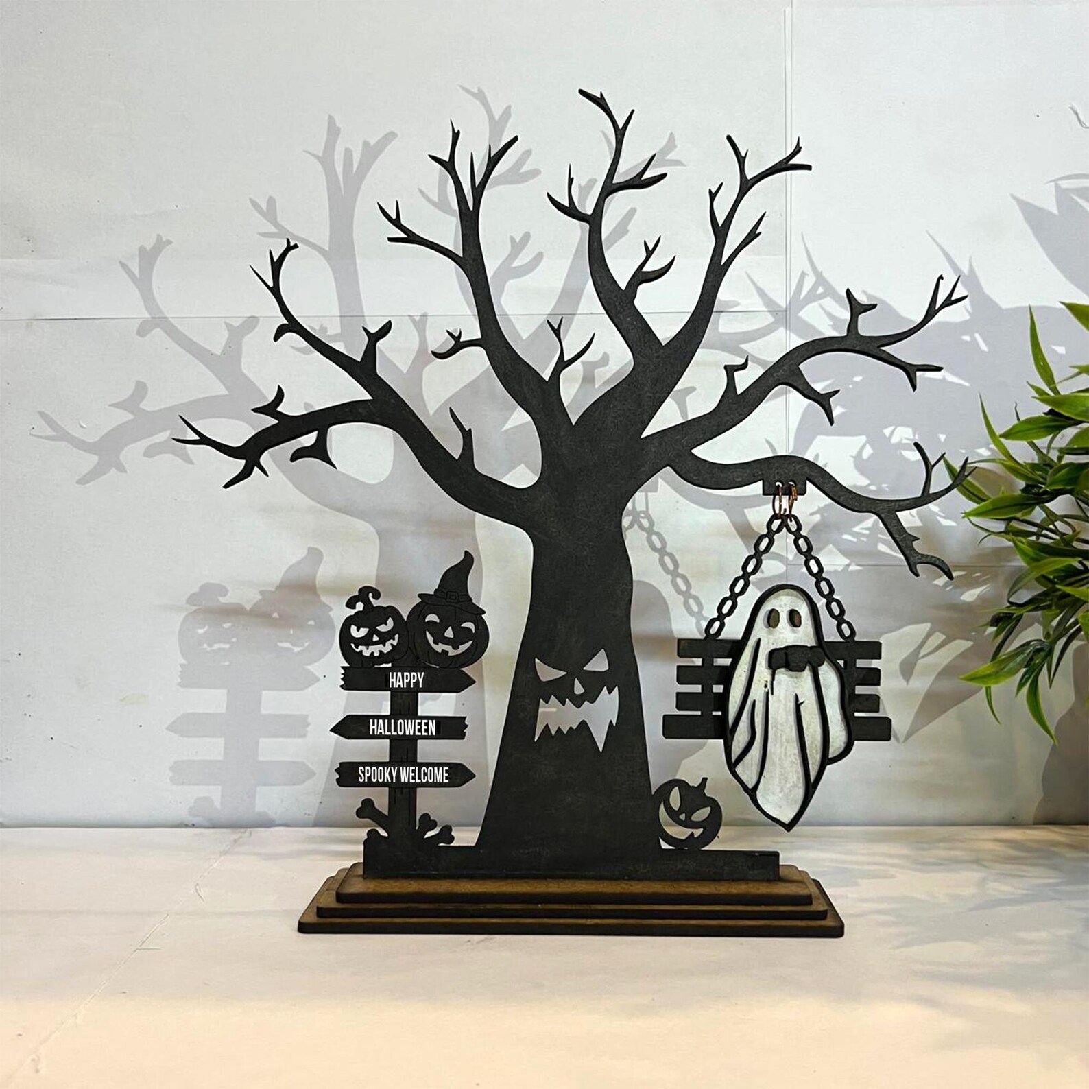 3D Laser Cut Swinging Ghost SVG: Halloween Wood Decor (digital Download ...