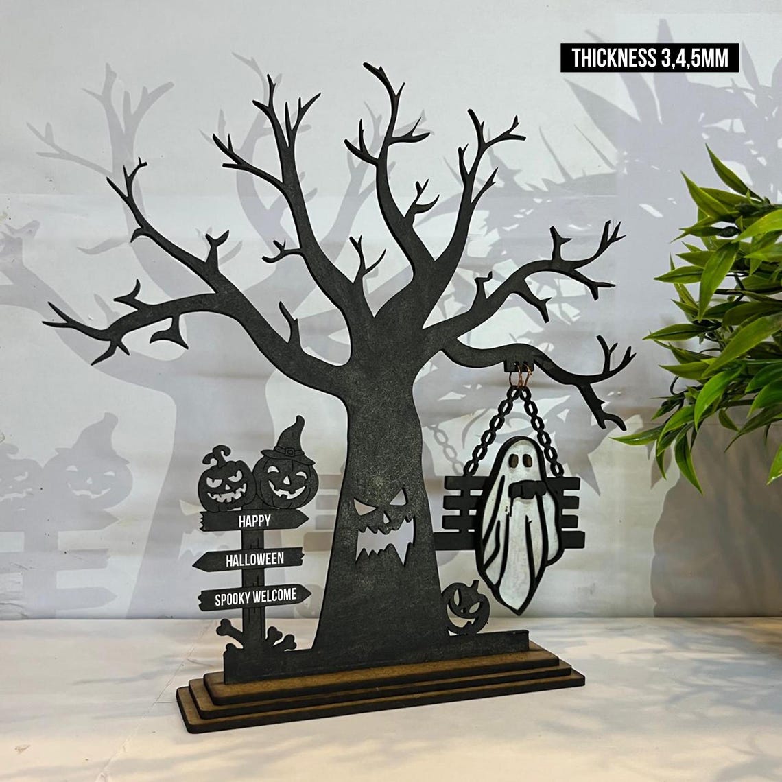 3D Laser Cut Swinging Ghost SVG: Halloween Wood Decor (digital Download ...