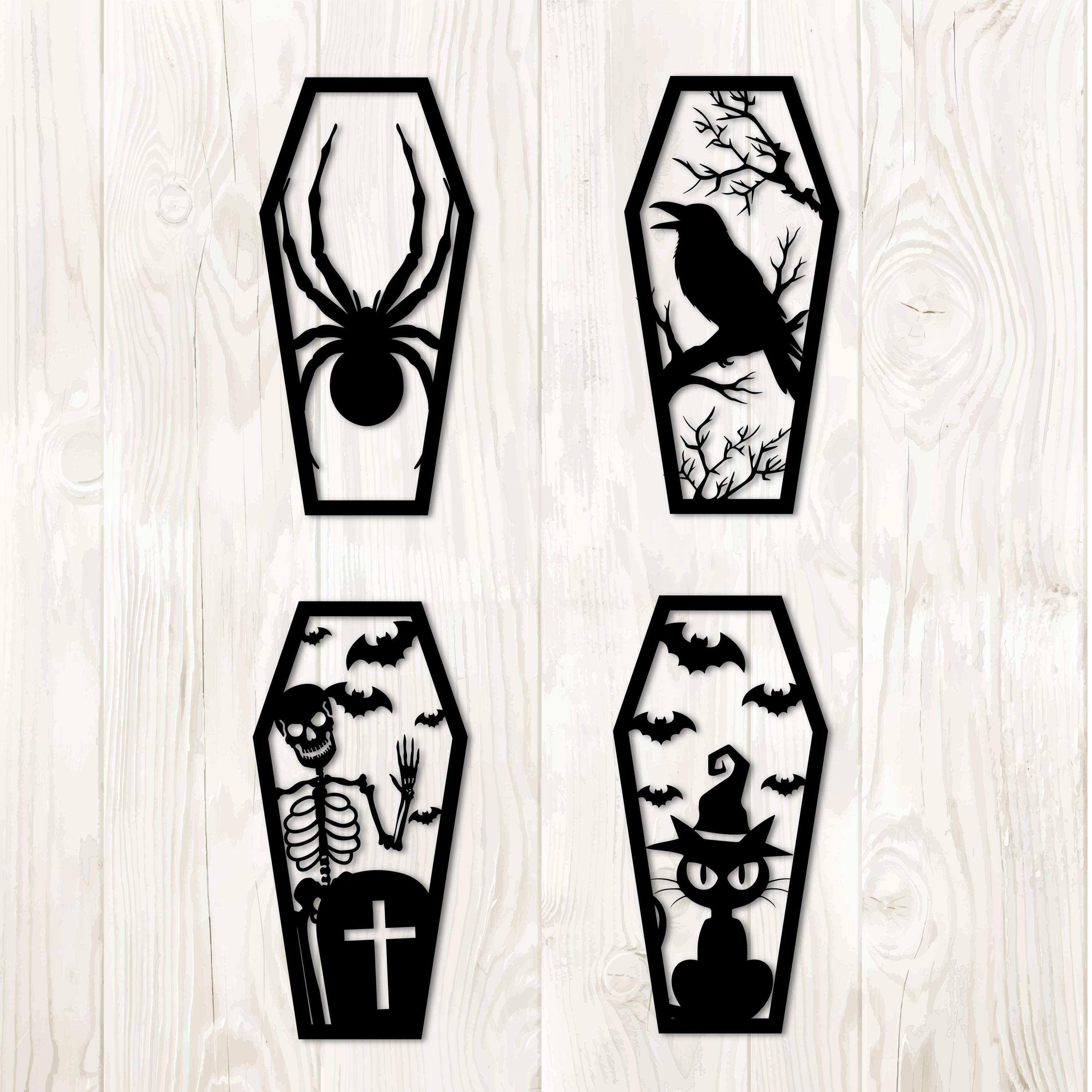 Halloween Coffin SVG Bundle: Laser Cut Files for Spooky Decor (digital ...