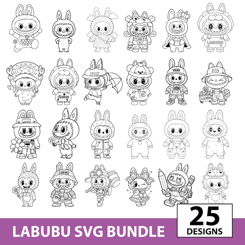 Labubu Outline File - Etsy