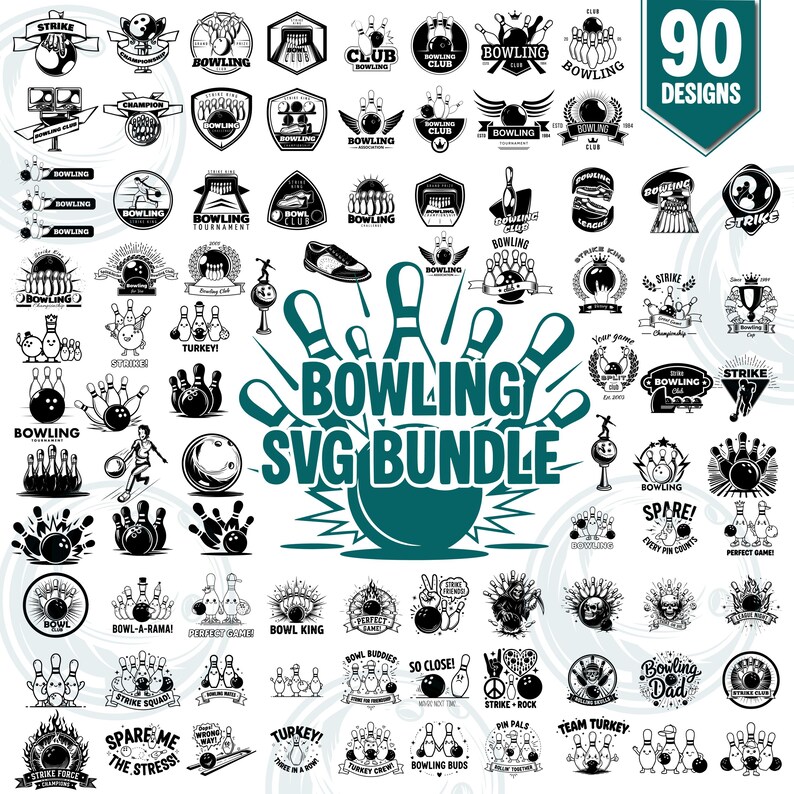 Bowling SVG Bundle, Funny Bowling Team Cut Files, Bowling Svg Files for ...