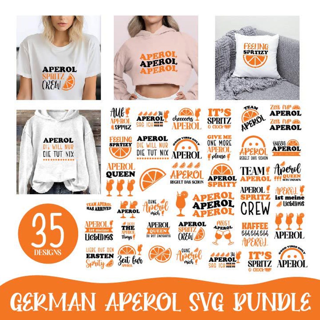 German Aperol Spritz SVG Bundle: Funny Summer Designs (digital File) - Etsy