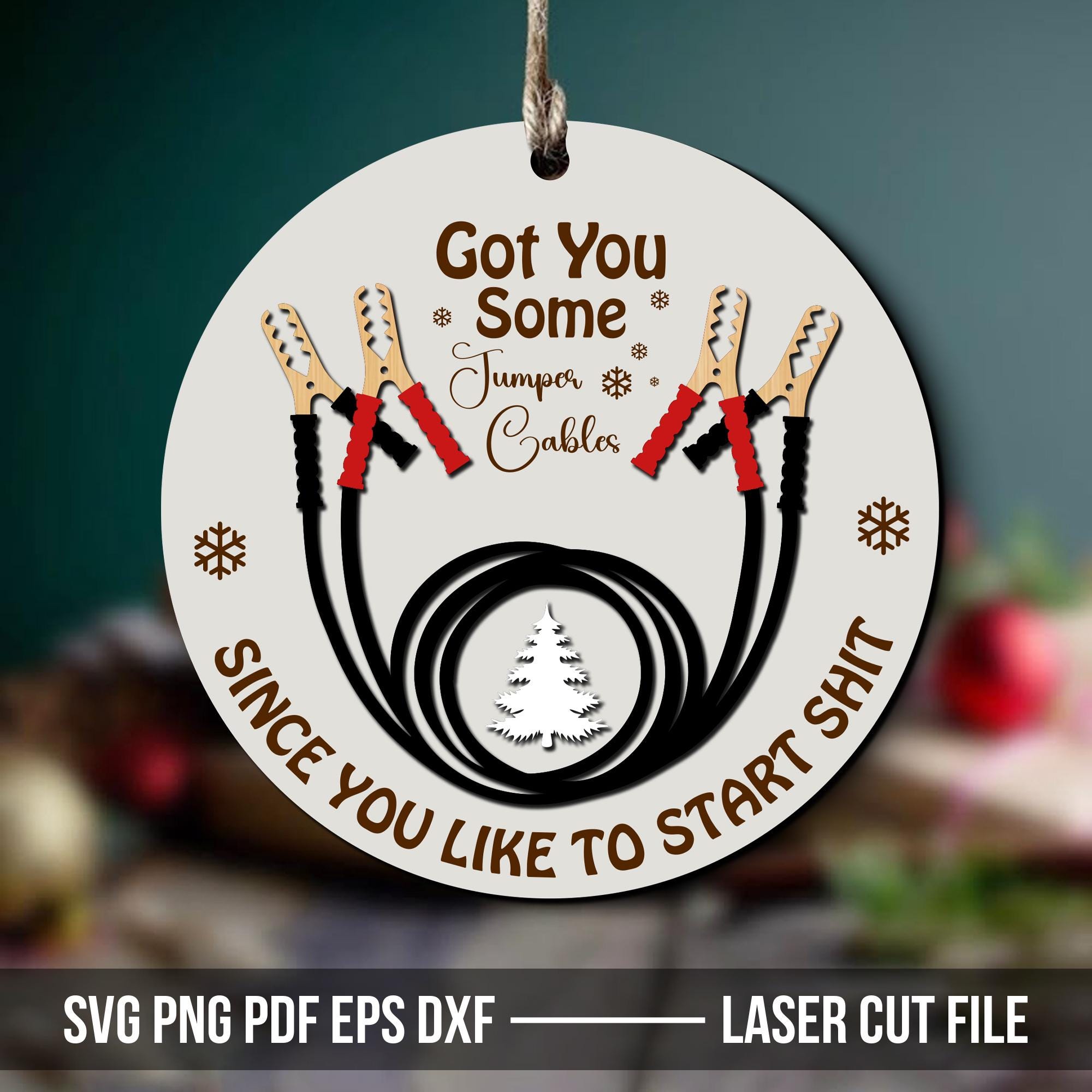 Sarcastic Jumper Cables Ornament SVG: Funny Christmas Laser Cut File - Etsy