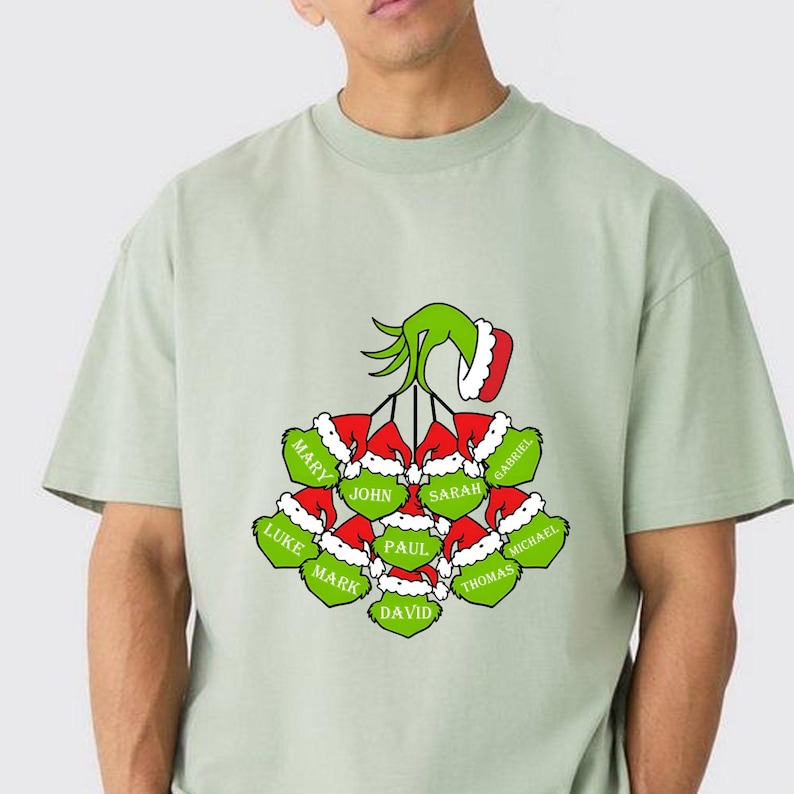 Grinch Name Ornament PNG Bundle, Christmas Family Name Designs, Custom ...