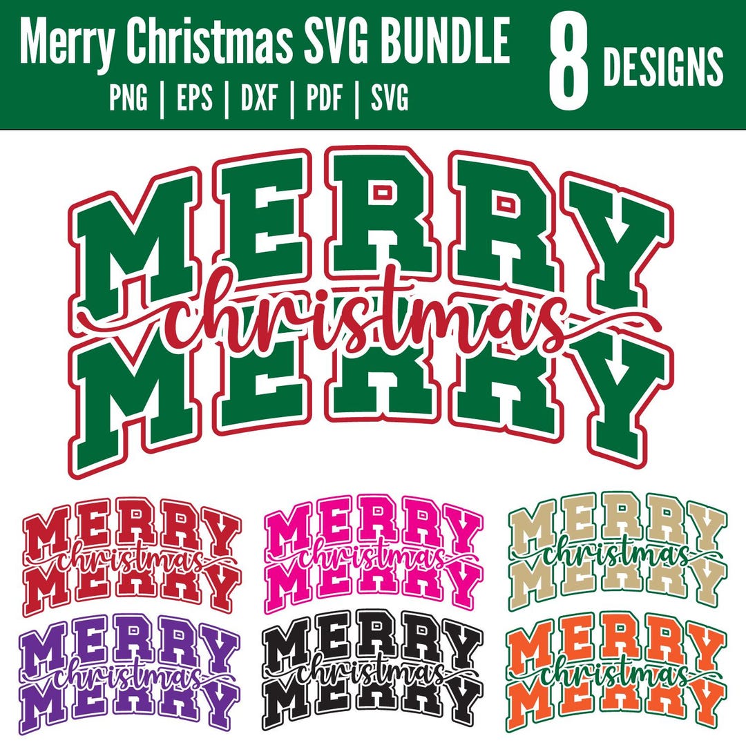 Merry Christmas Text Svg: Merry Christmas Saying Svg, Merry Christmas ...