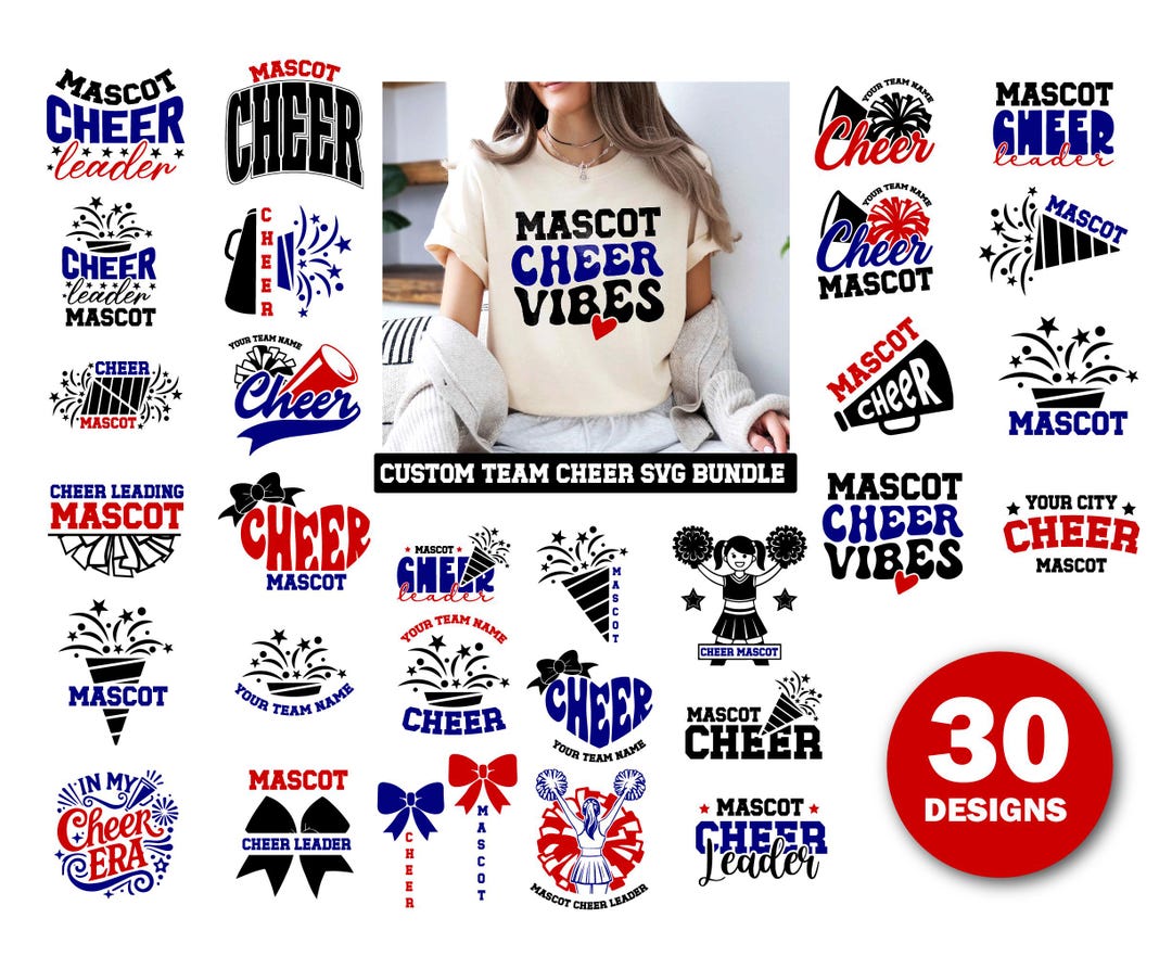 Custom Cheer Team SVG Bundle: Custom Cheer Svg Png, Cheerleading Shirt ...