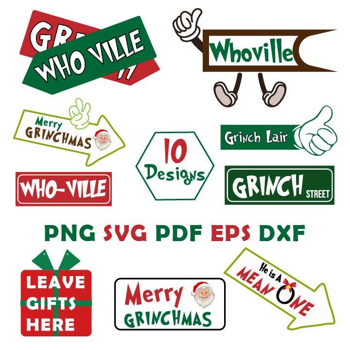 Funny Grinch Sign for Christmas Decorations: Christmas Tree Bundle Kit ...