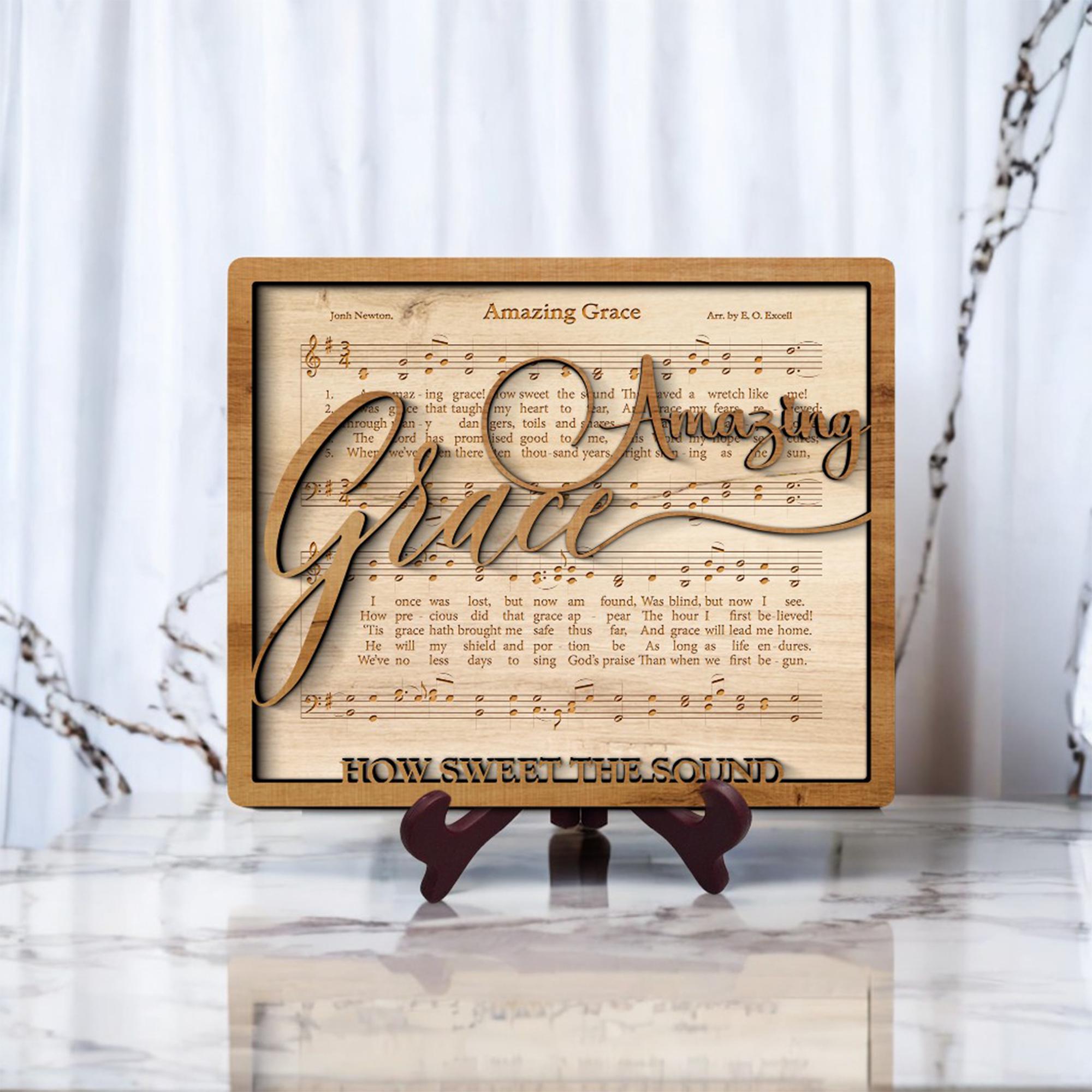 Amazing Grace SVG Laser Cut File Bundle, Amazing Grace Sheet Music Sign ...