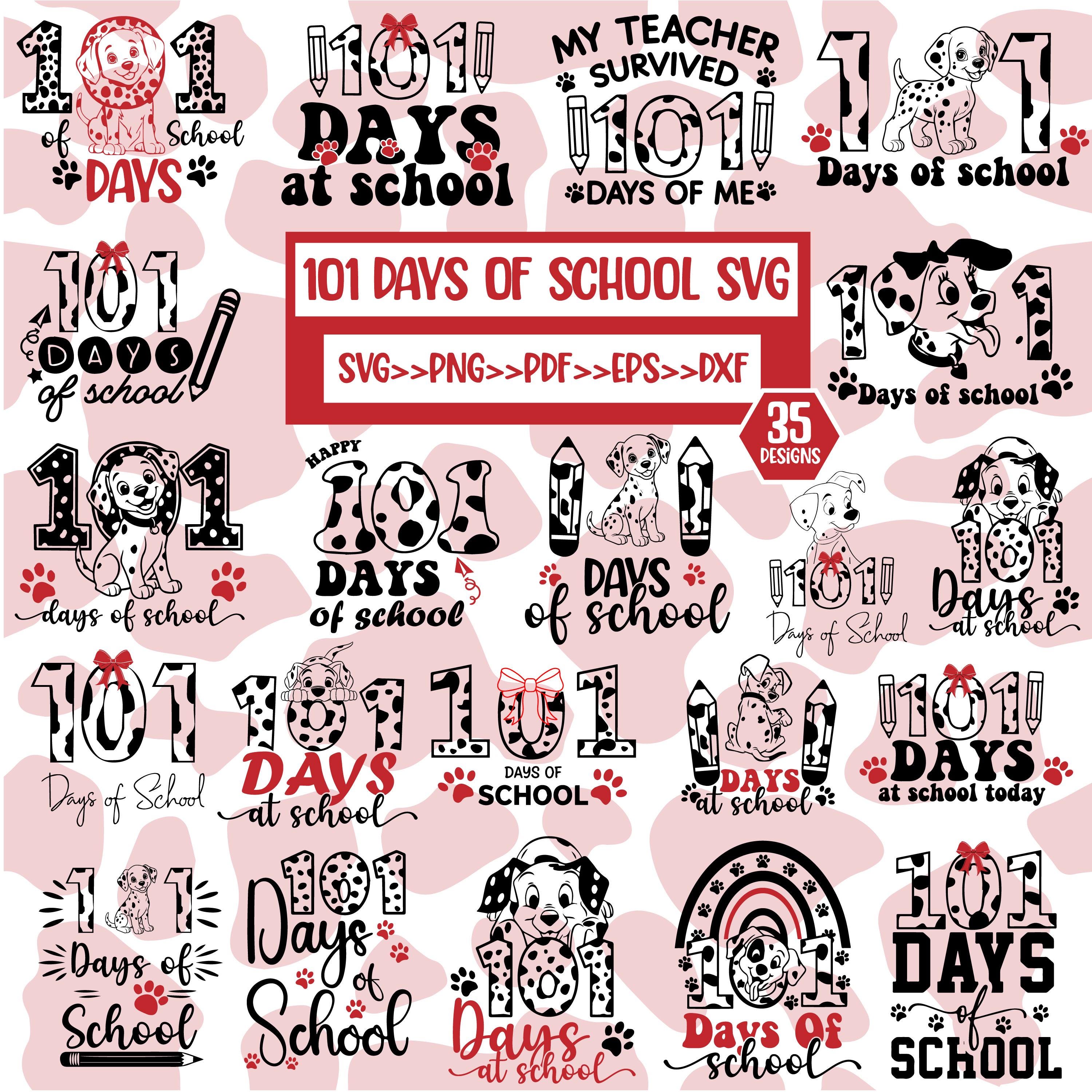 101 Days of School SVG Bundle, Dalmatian Theme SVG, Kindergarten ...