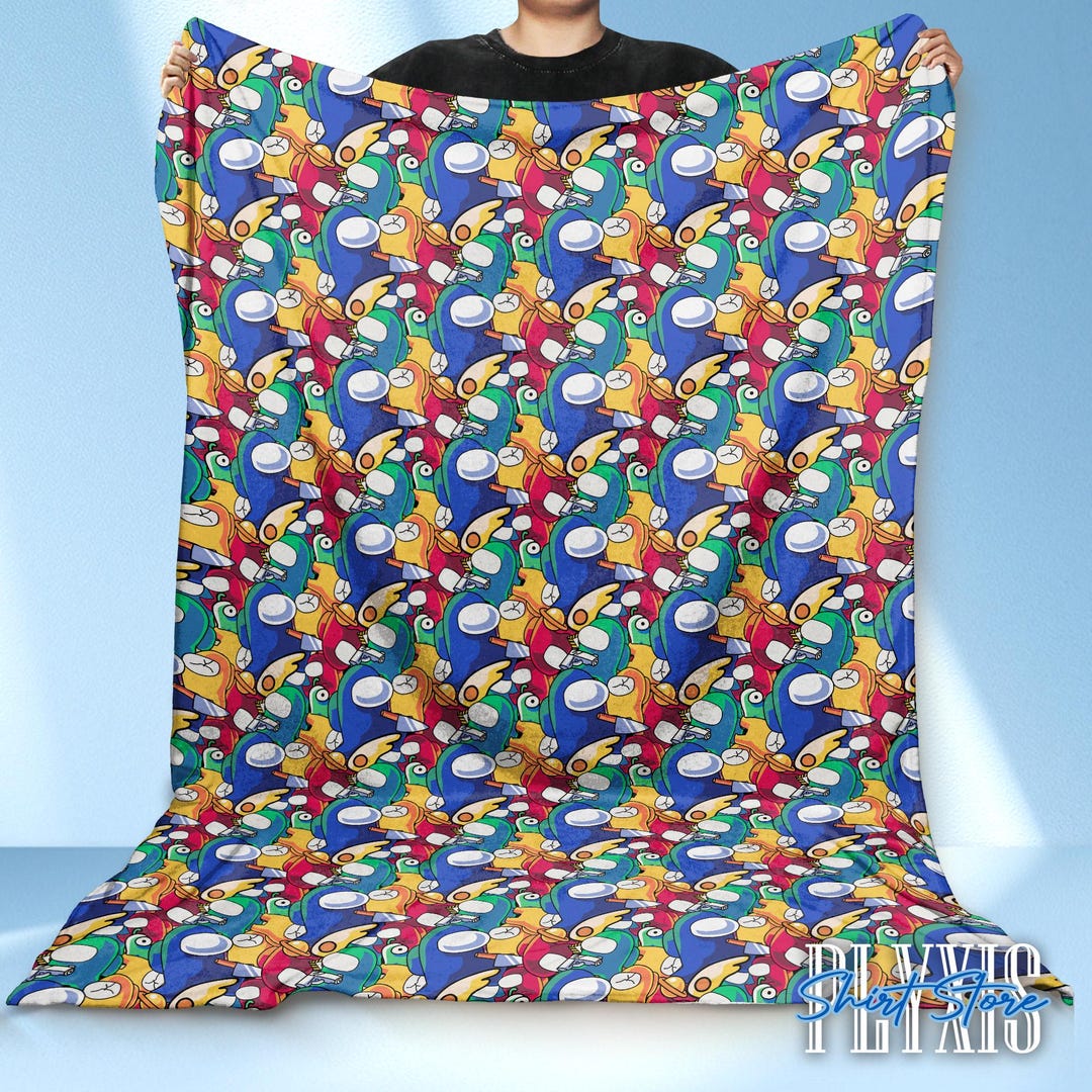 Crewmate Blanket Pixel Gaming Throw Blanket Mysterious Video Game Room ...