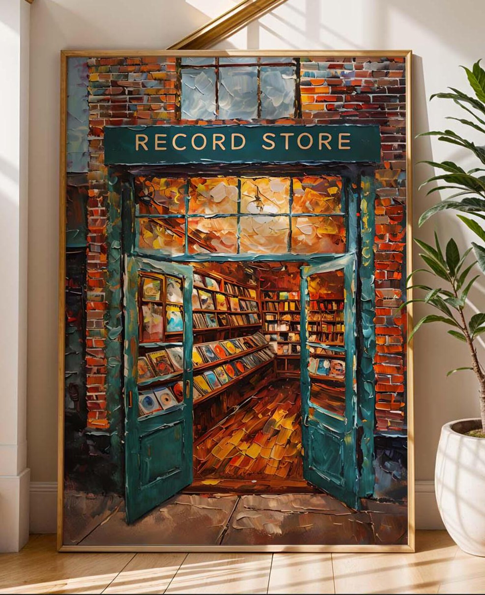 Retro Vinyl Record Store Poster, Vintage Music Print, Record Store Art ...