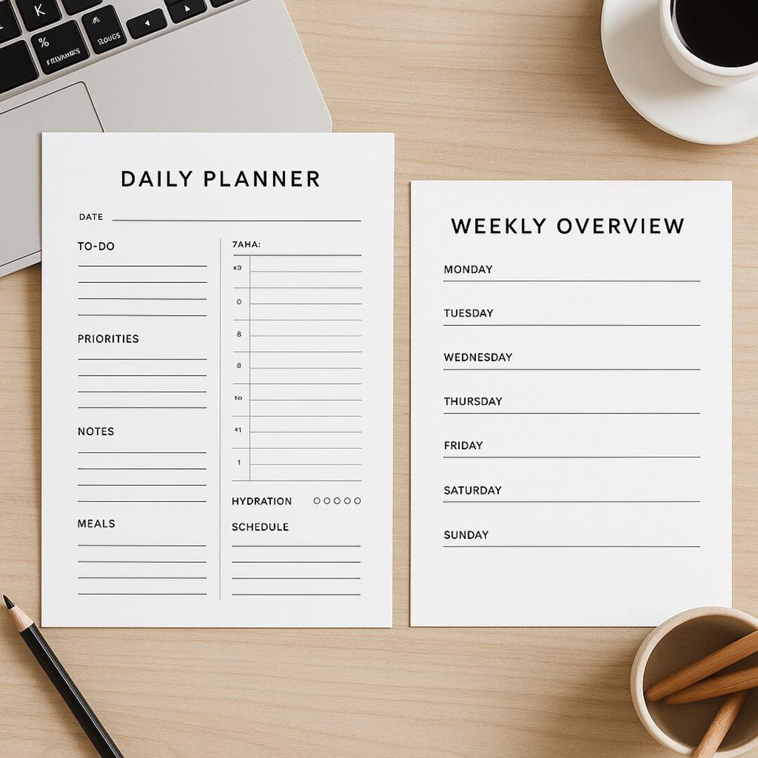 Printable Minimalist Daily & Weekly Planner - Etsy