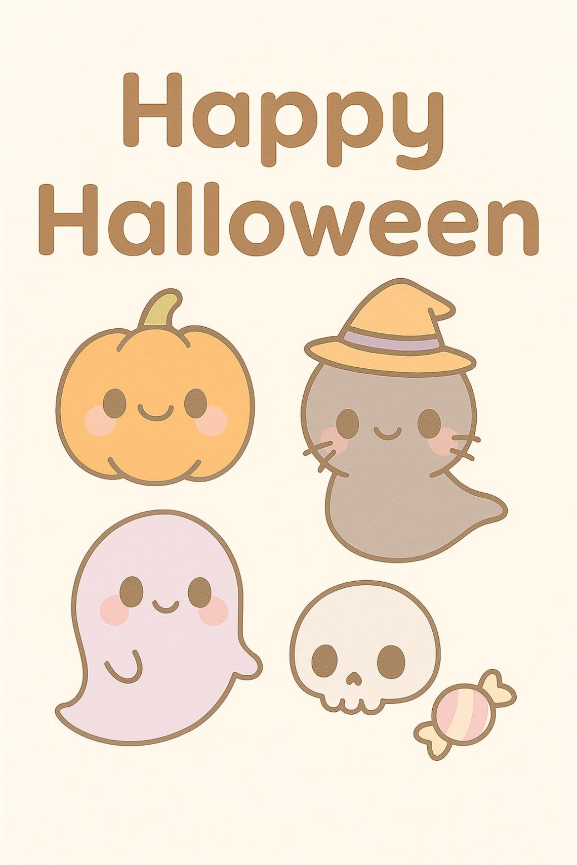 Kawaii Halloween Clipart Bundle: 30 Pastel PNG Images (digital Download ...