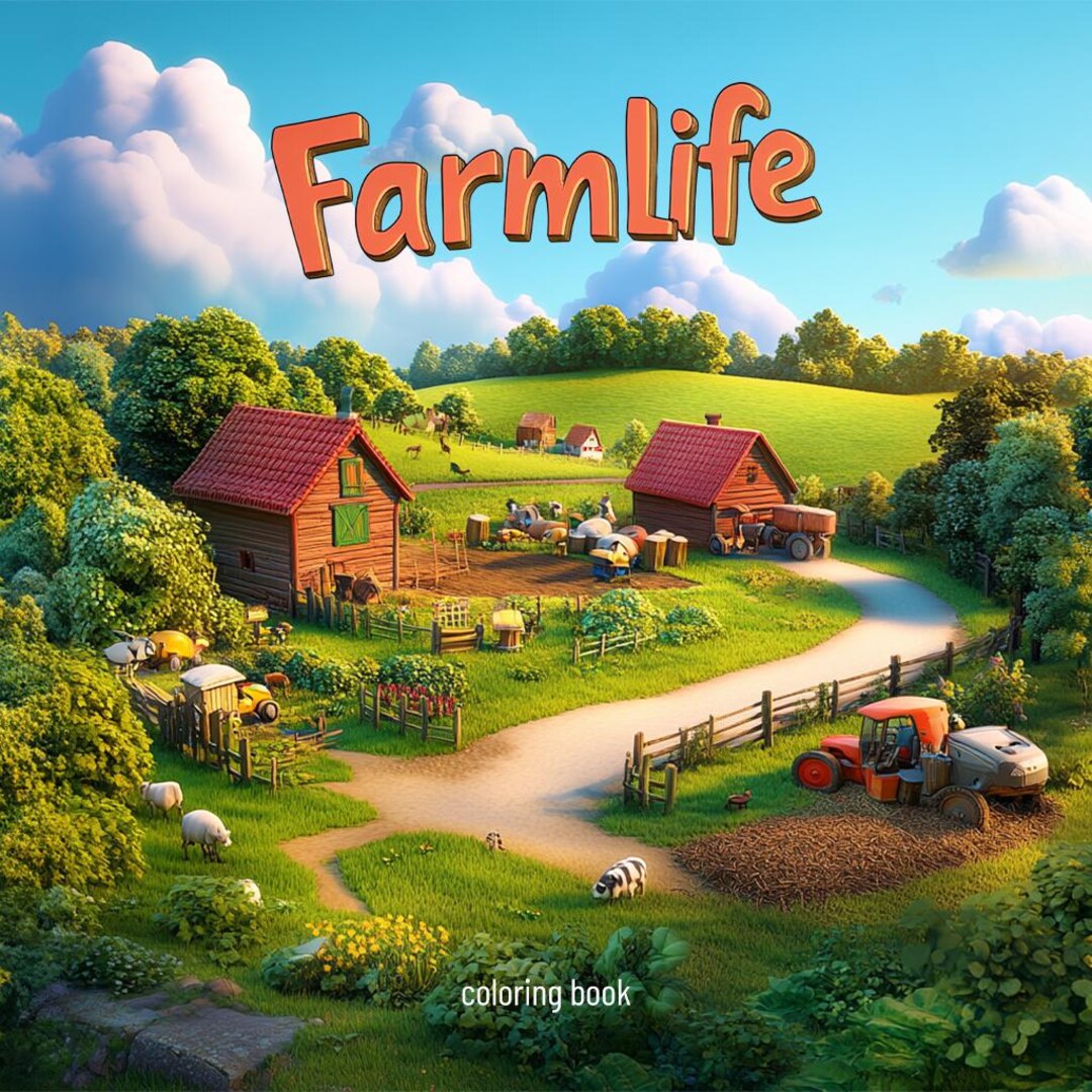 Farm Life Coloring Book – 50 Beautiful Scenes to Color | Farm Animals ...