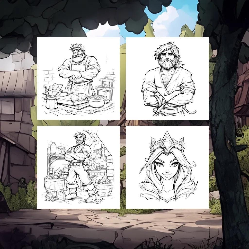 Medieval Coloring Book – 47 Historic Designs | Knights, Castles & Epic ...