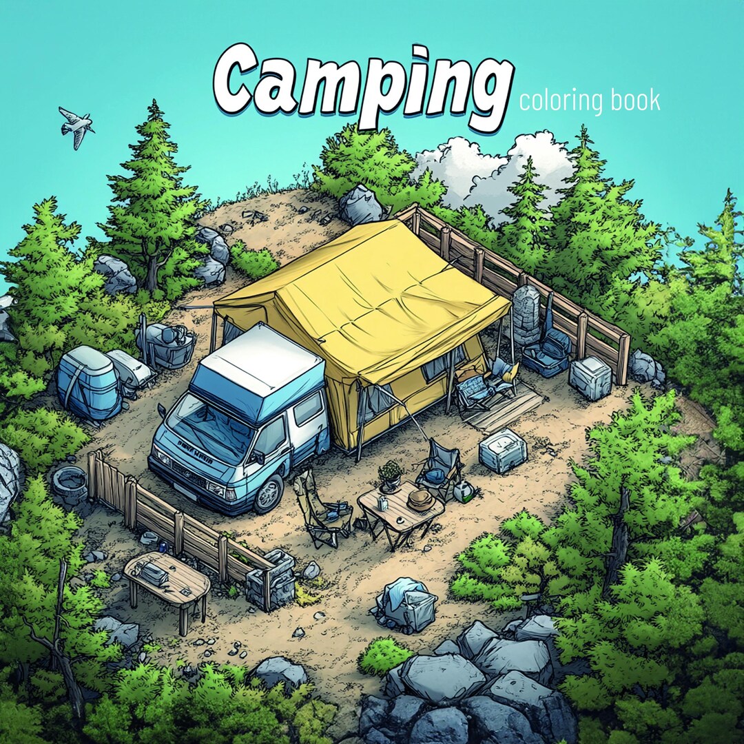 Camping Coloring Book – 41 Beautiful Outdoor Scenes to Color | Tents ...