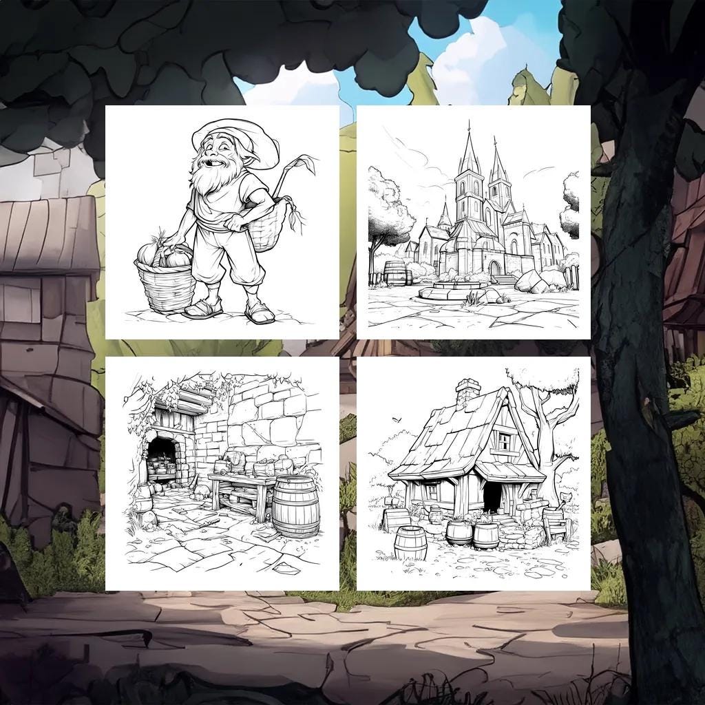 Medieval Coloring Book – 47 Historic Designs | Knights, Castles & Epic ...