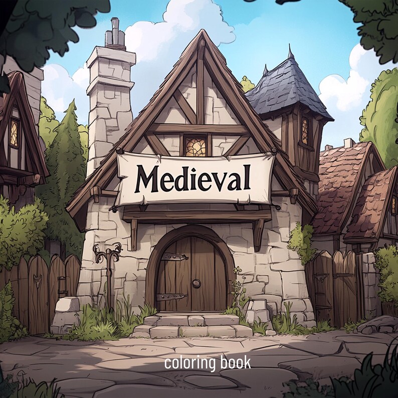 Medieval Coloring Book – 47 Historic Designs | Knights, Castles & Epic ...