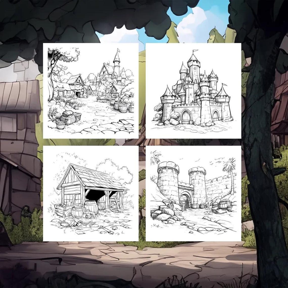 Medieval Coloring Book – 47 Historic Designs | Knights, Castles & Epic ...