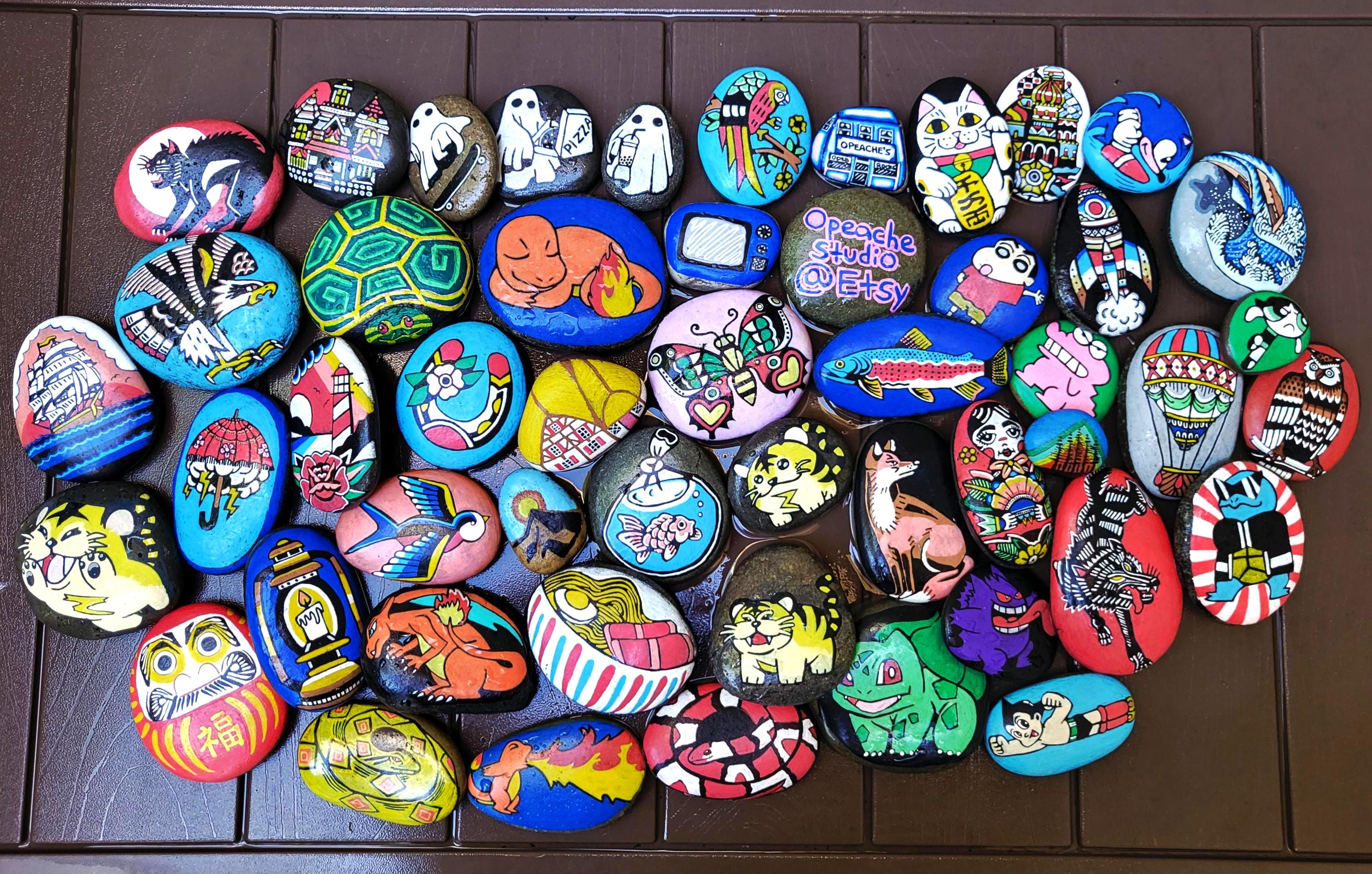 Fish Painted Rocks - Etsy